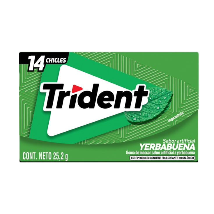 Chicle Sabor Yerbabuena Display Trident 302.4GR