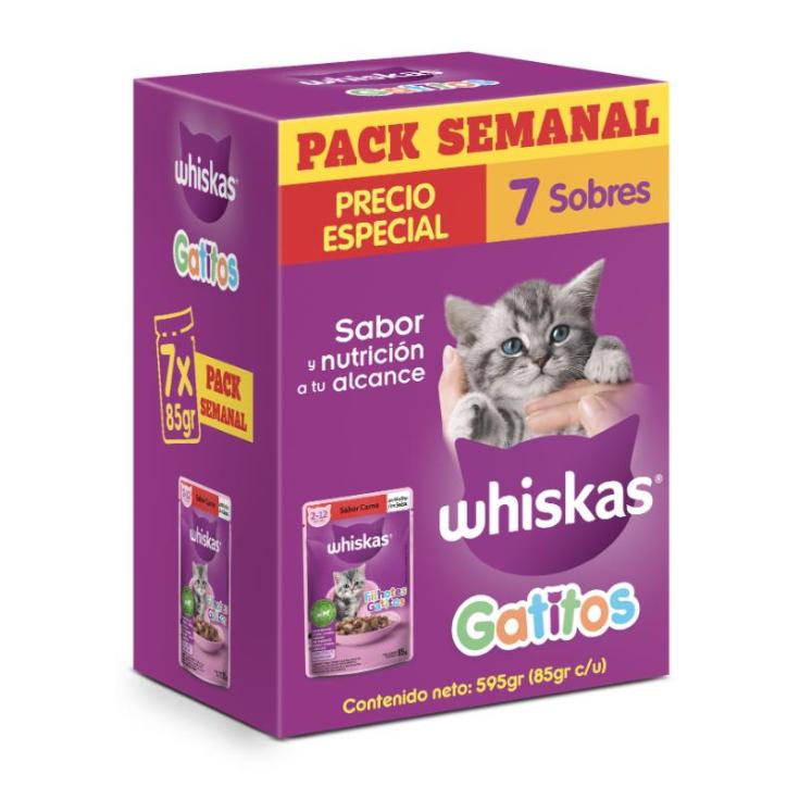 Whiskas Gatitos Alimento Humedo Multipack 85 Gr. X 7 Un.