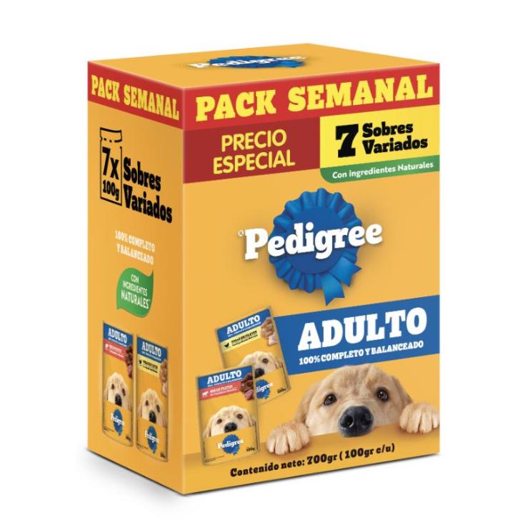 Pedigree Adulto Alimento Humedo Multipack 100 Gr. X 7 Un.